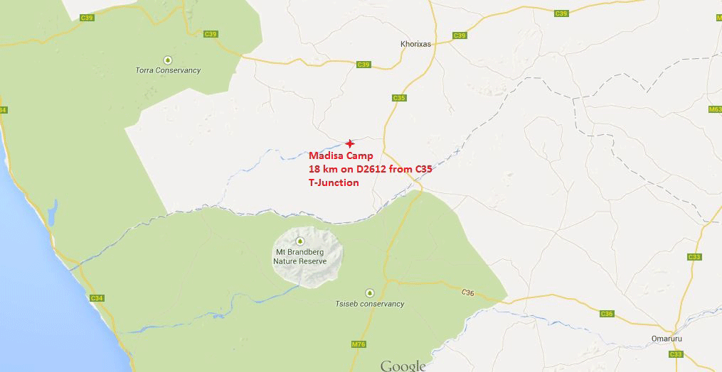 Contact Number Email and Directions for Madisa Camp Twyfelfontein Namibia